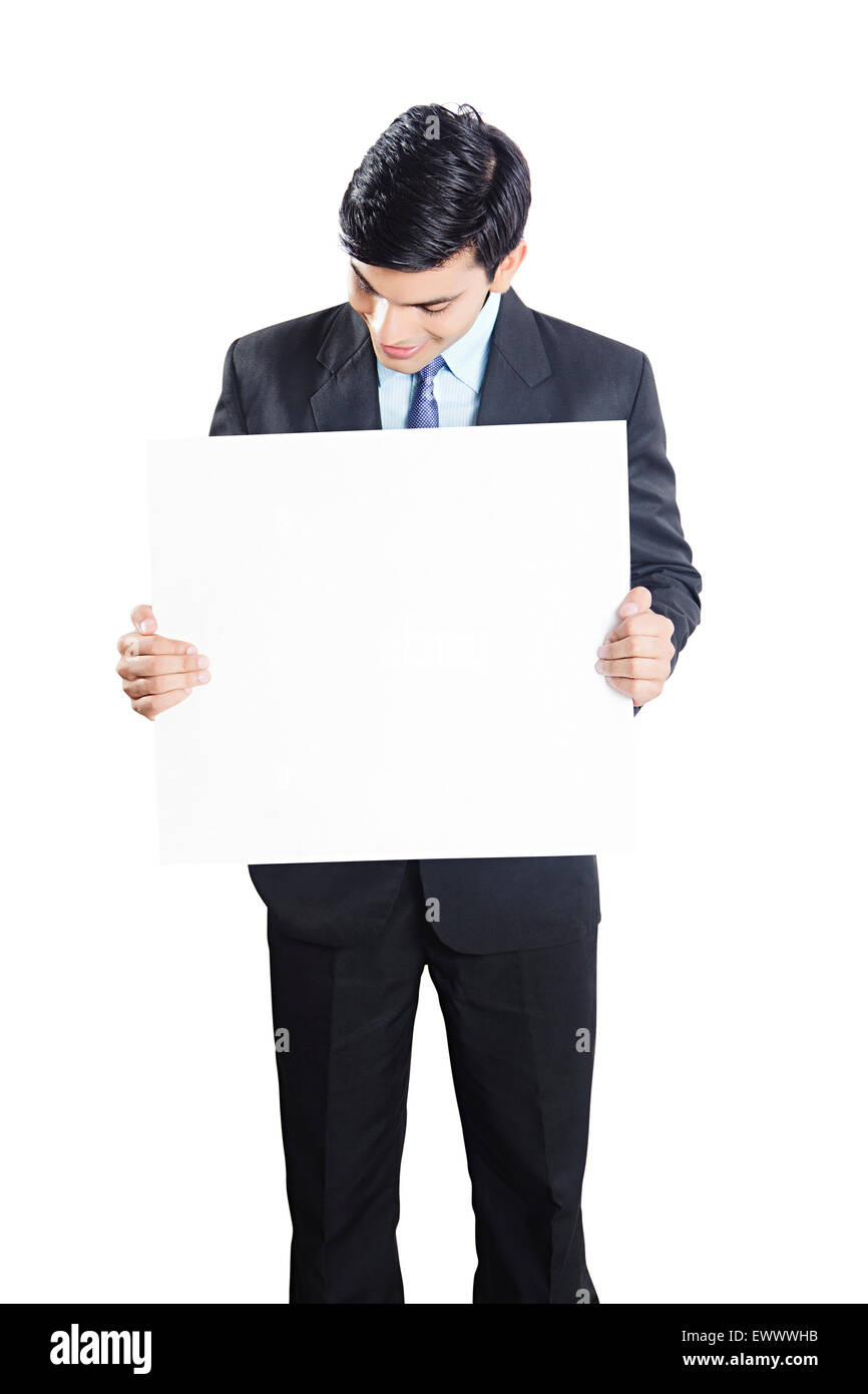1 indian Business man showing Message Board Stock Photo - Alamy