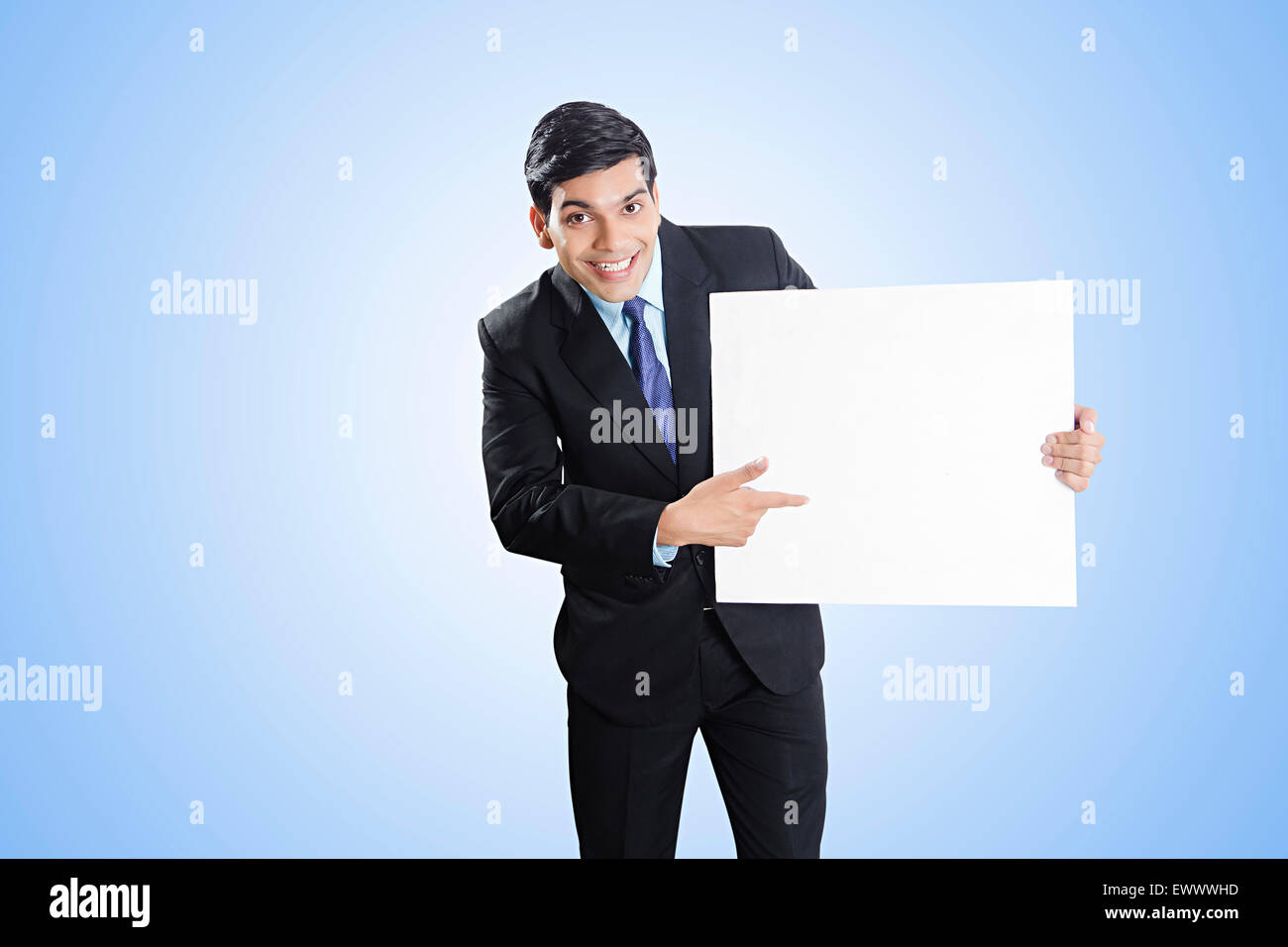1 indian Business man showing Message Board Stock Photo - Alamy