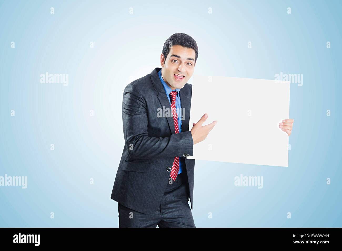 1 indian Business man showing Message Board Stock Photo - Alamy