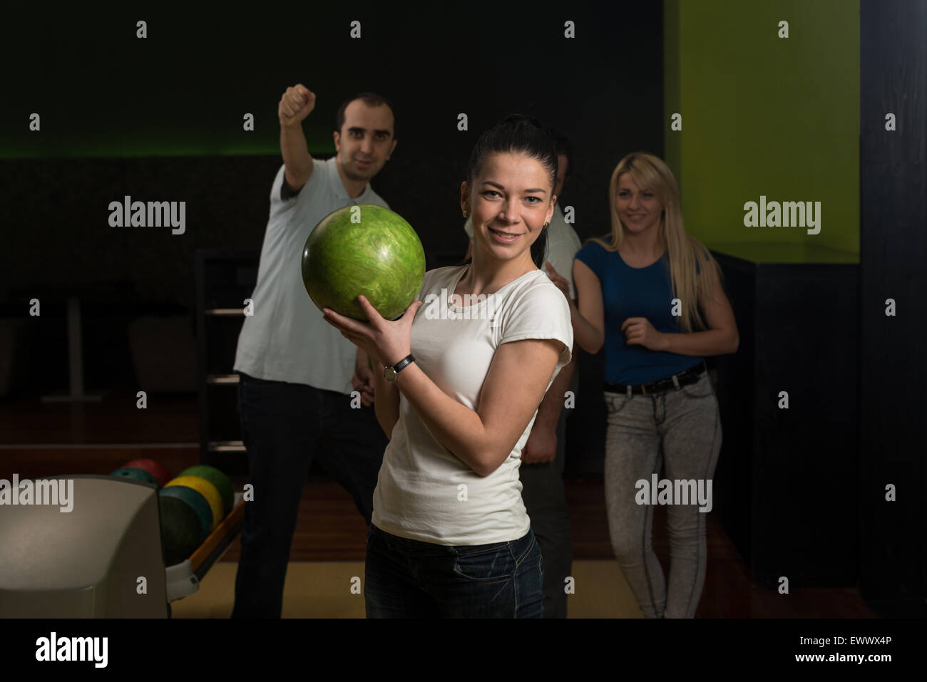 People bowling hi-res stock photography and images - Alamy