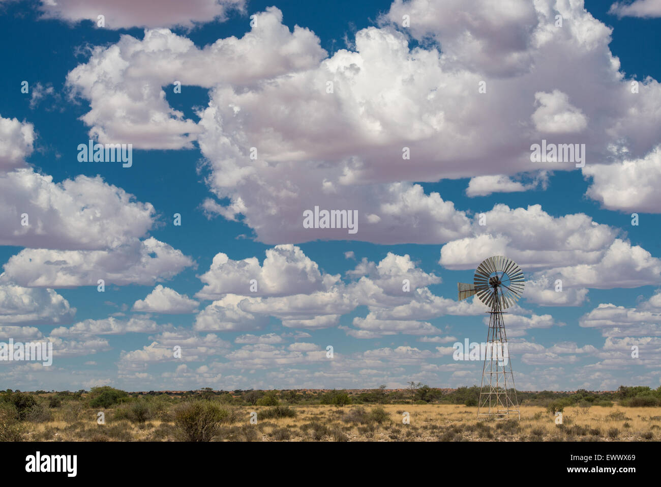 Koes Namibia, Africa - Windmill in the middle of the wide Namibian ...