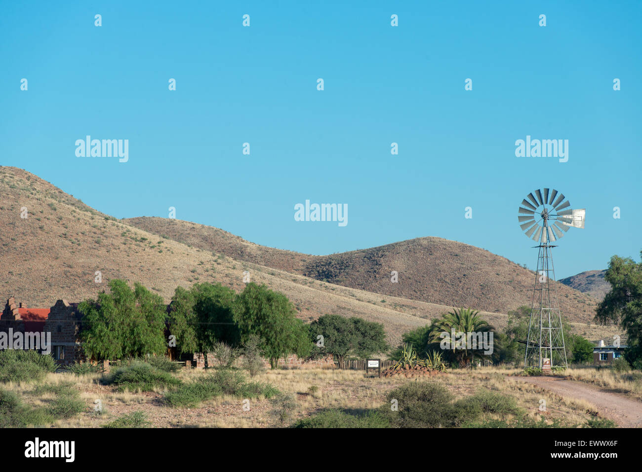 Windmill on a farm in namibia hi-res stock photography and images - Alamy