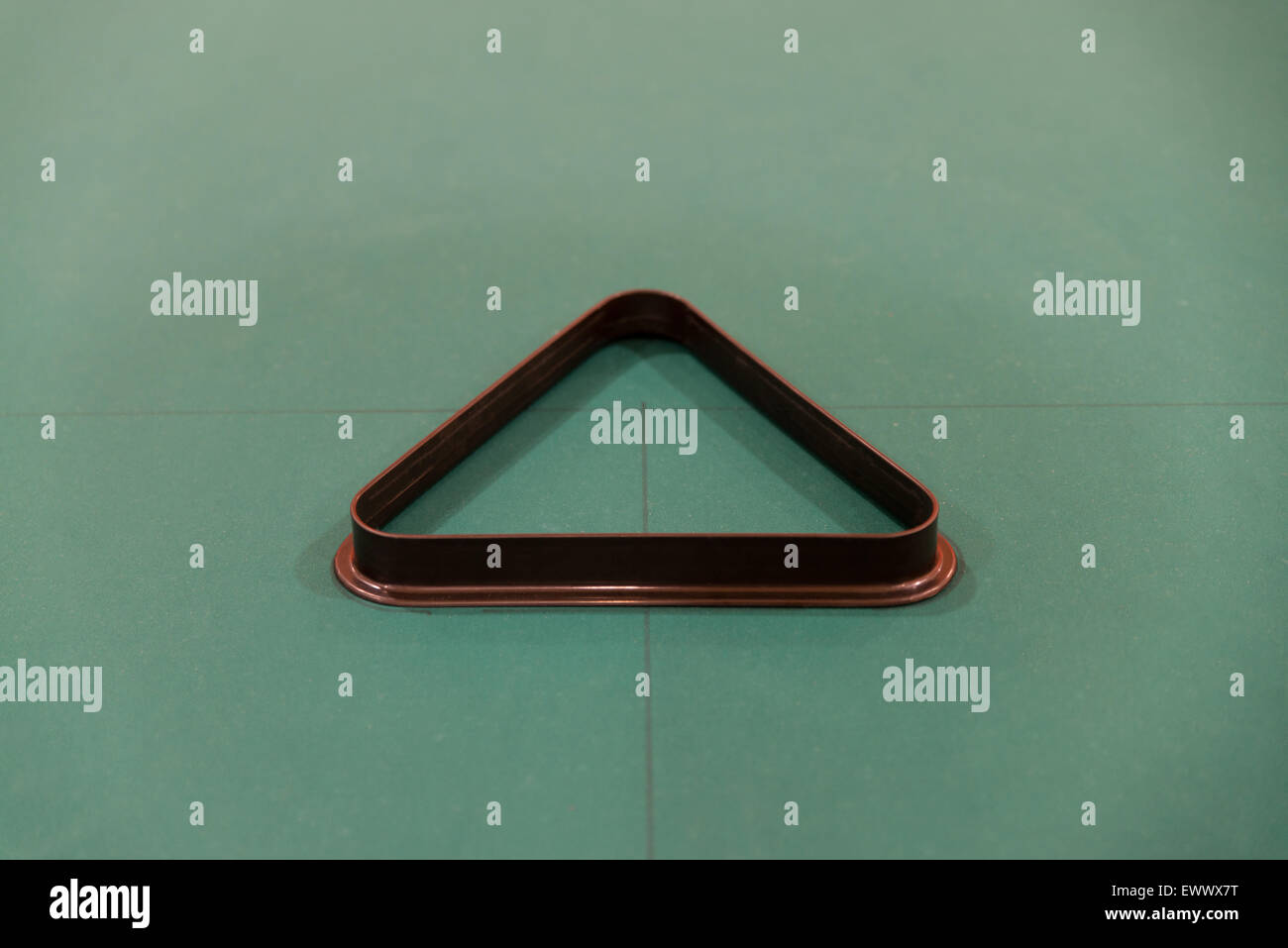 Empty Triangle Standing on Pool Table Stock Photo - Alamy