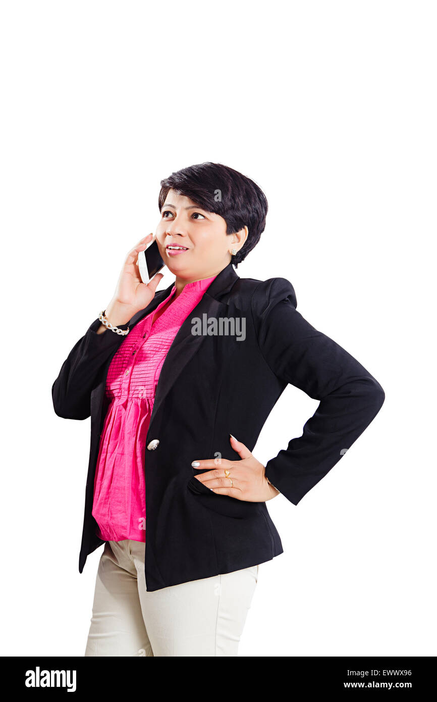 1 indian Business woman talking Cell Phone Stock Photo - Alamy