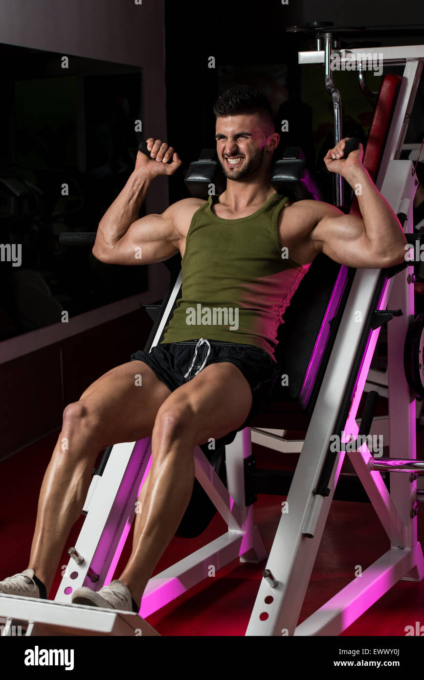 Man On Leg Press Stock Photo - Alamy