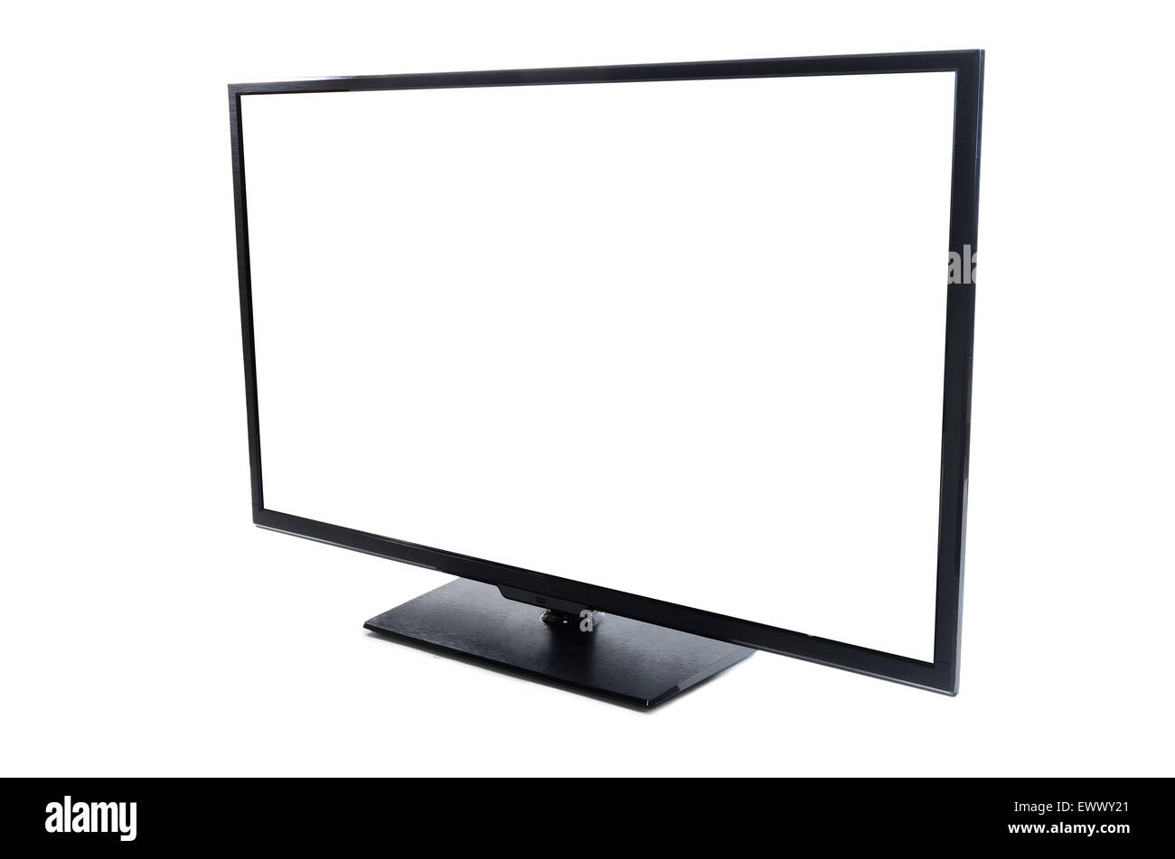 Modern flat screen TV with blank empty screen Isolated on white ...