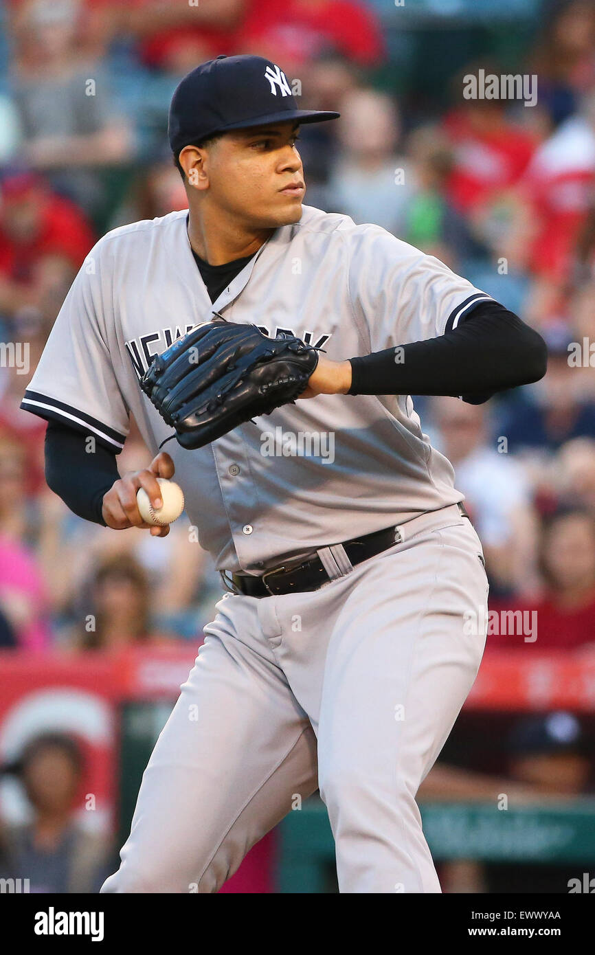 Anaheim, California, USA. 1st July, 2015. New York Yankees relief ...