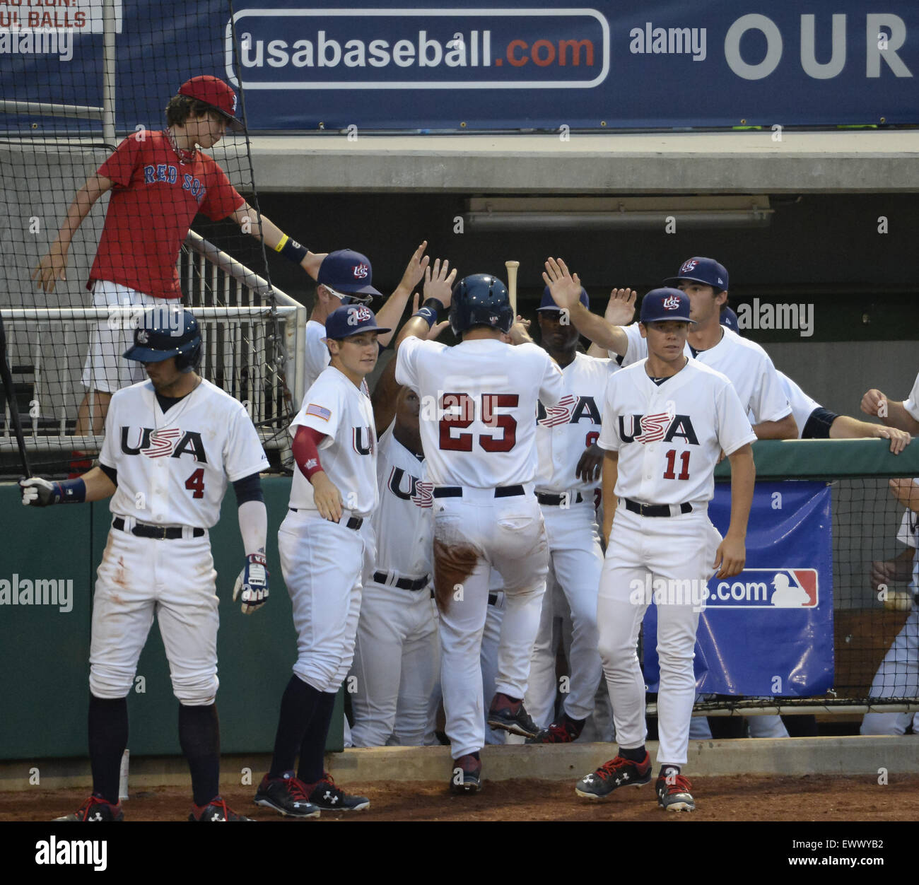 Cary, North Carolina, USA. 1st July, 2015. Chris Okey (25) celebrates ...