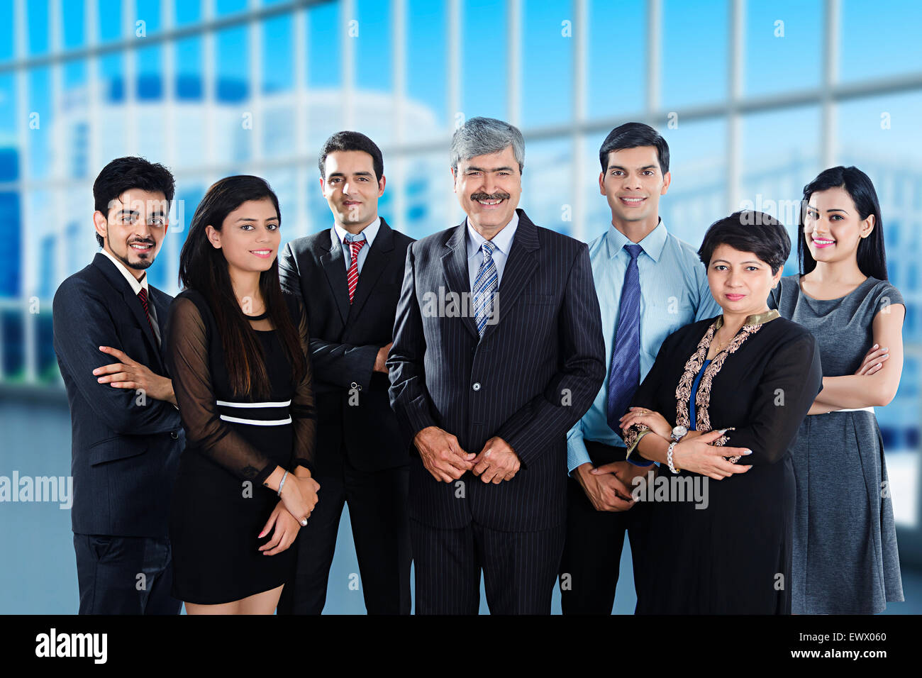 indian group Business partner Standing pose Stock Photo - Alamy
