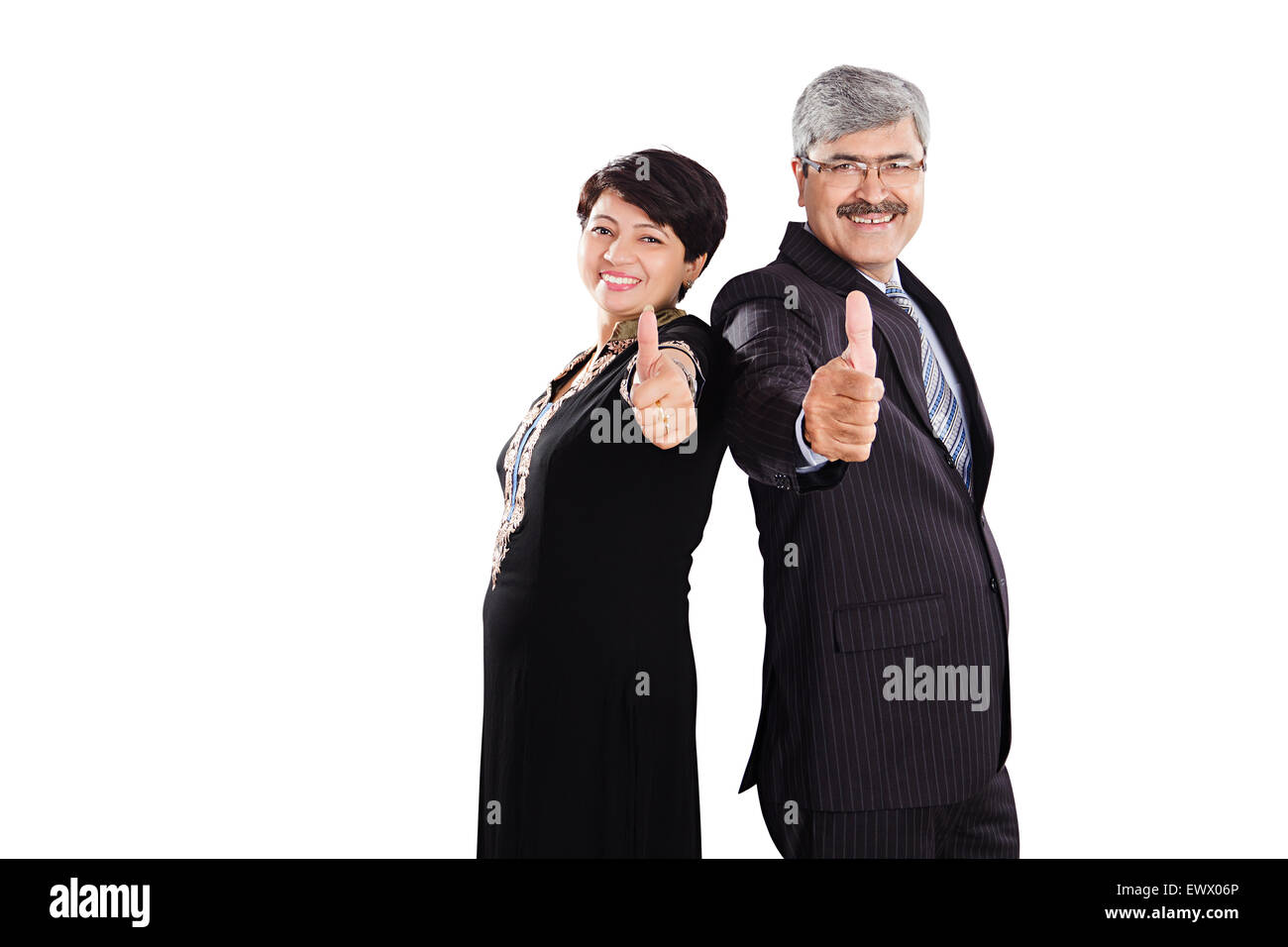 2 indian Business partner Back To Back standing Thumbs Up showing Stock ...