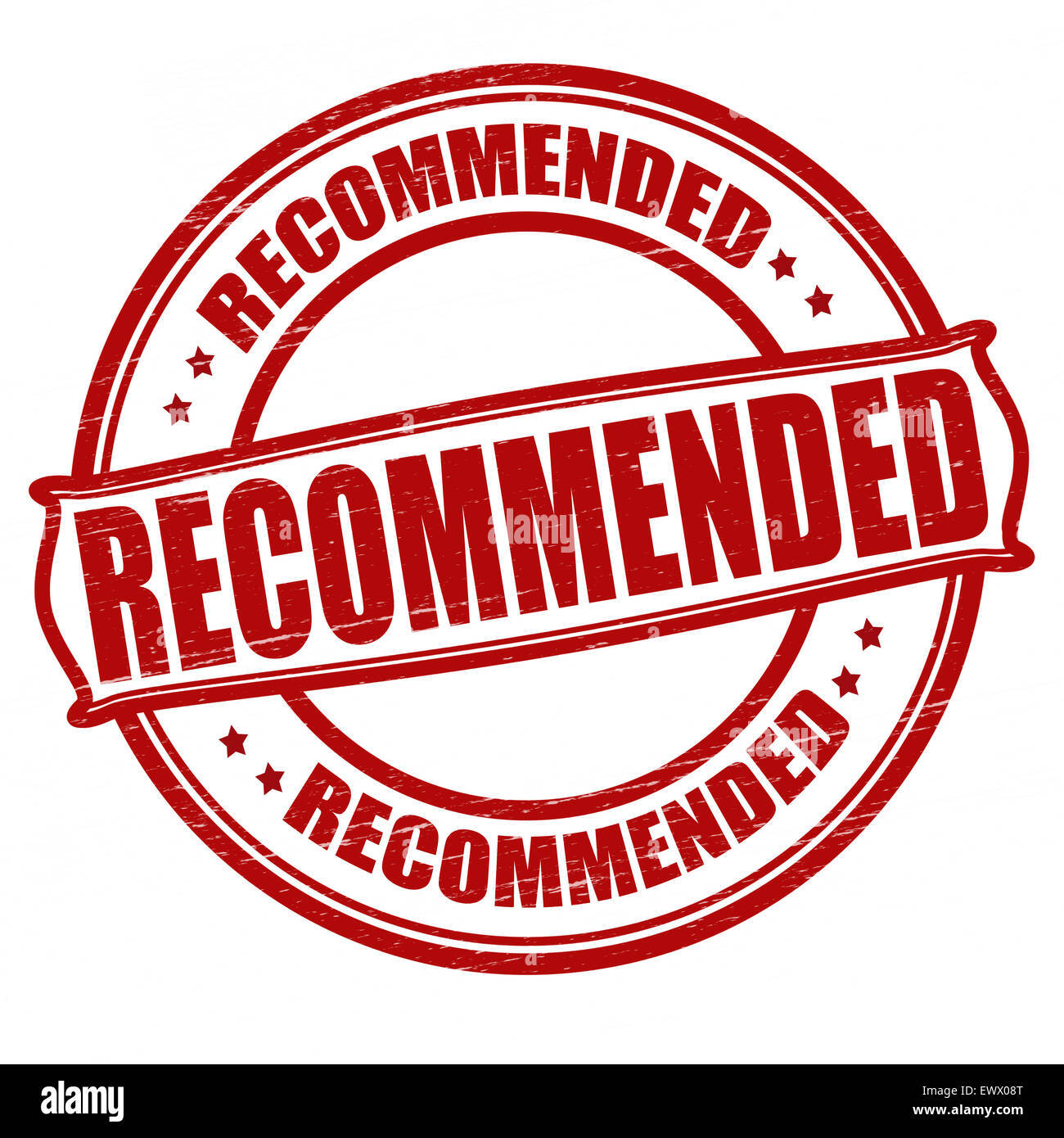 Stamp with text recommended inside, illustration Stock Photo - Alamy
