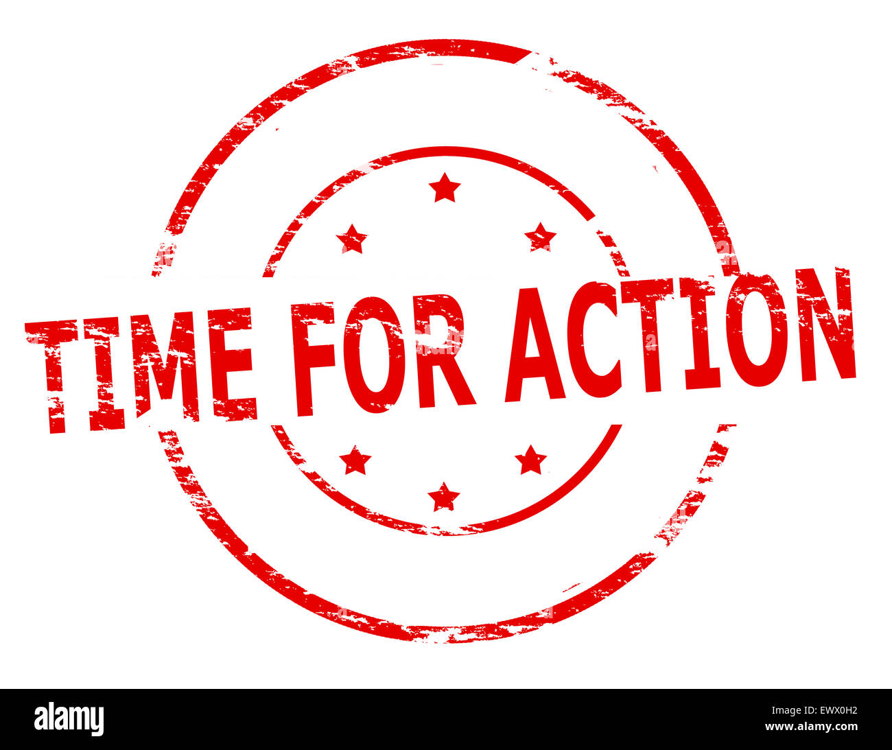 Rubber stamp with text time for action inside, illustration Stock Photo ...