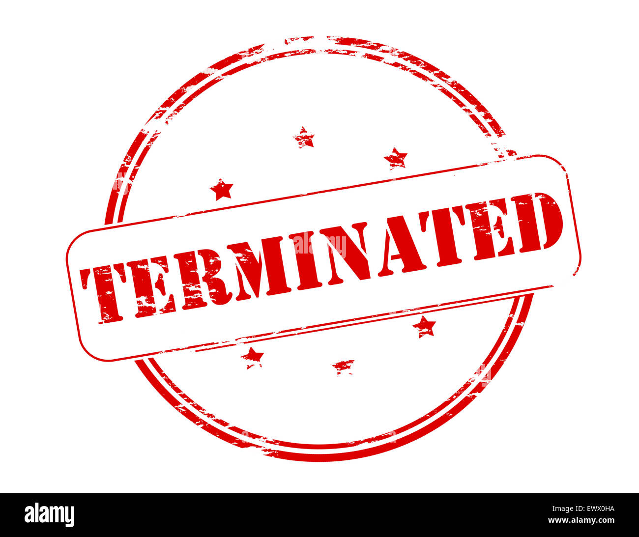 Rubber stamp with word terminated inside, illustration Stock Photo - Alamy