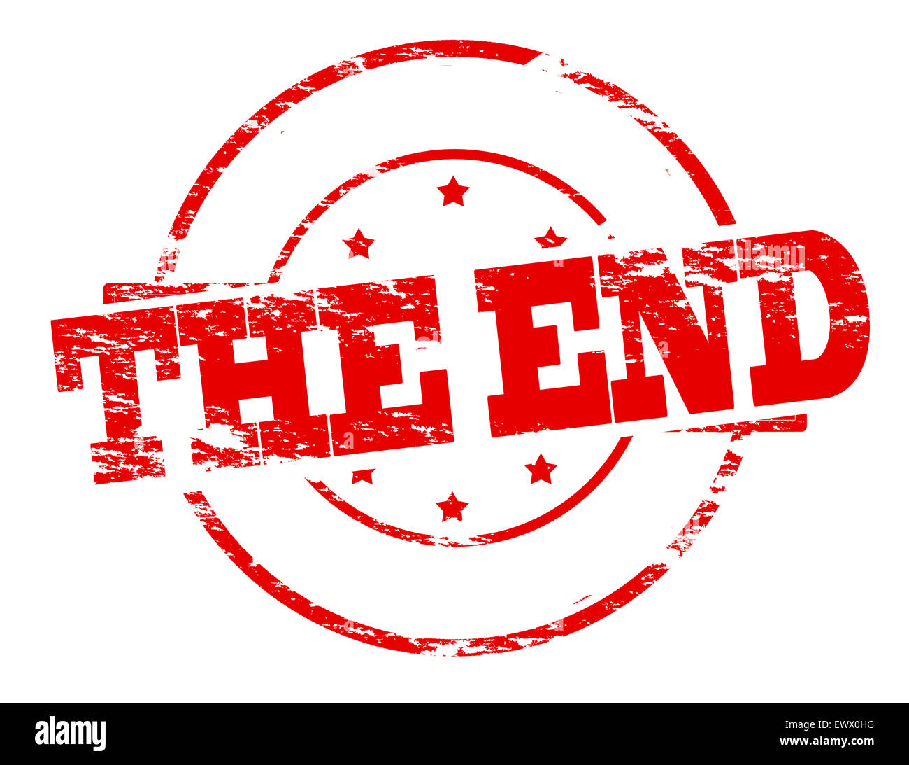 Rubber stamp with text the end inside, illustration Stock Photo - Alamy