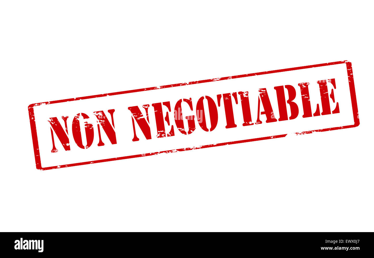 Rubber stamp with text not negotiable inside, illustration Stock Photo ...