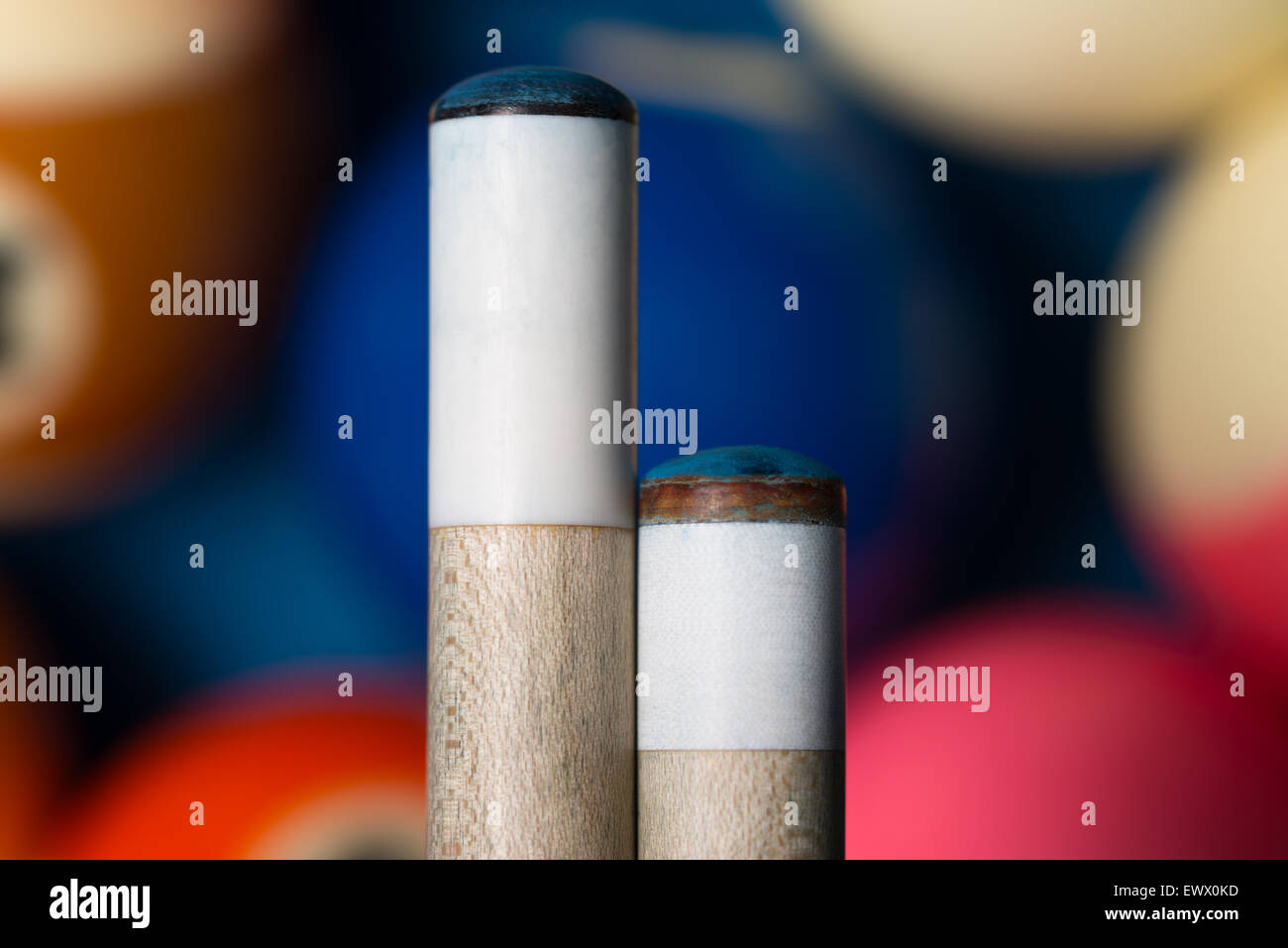 Pair Of Pool Cues Stock Photo - Alamy