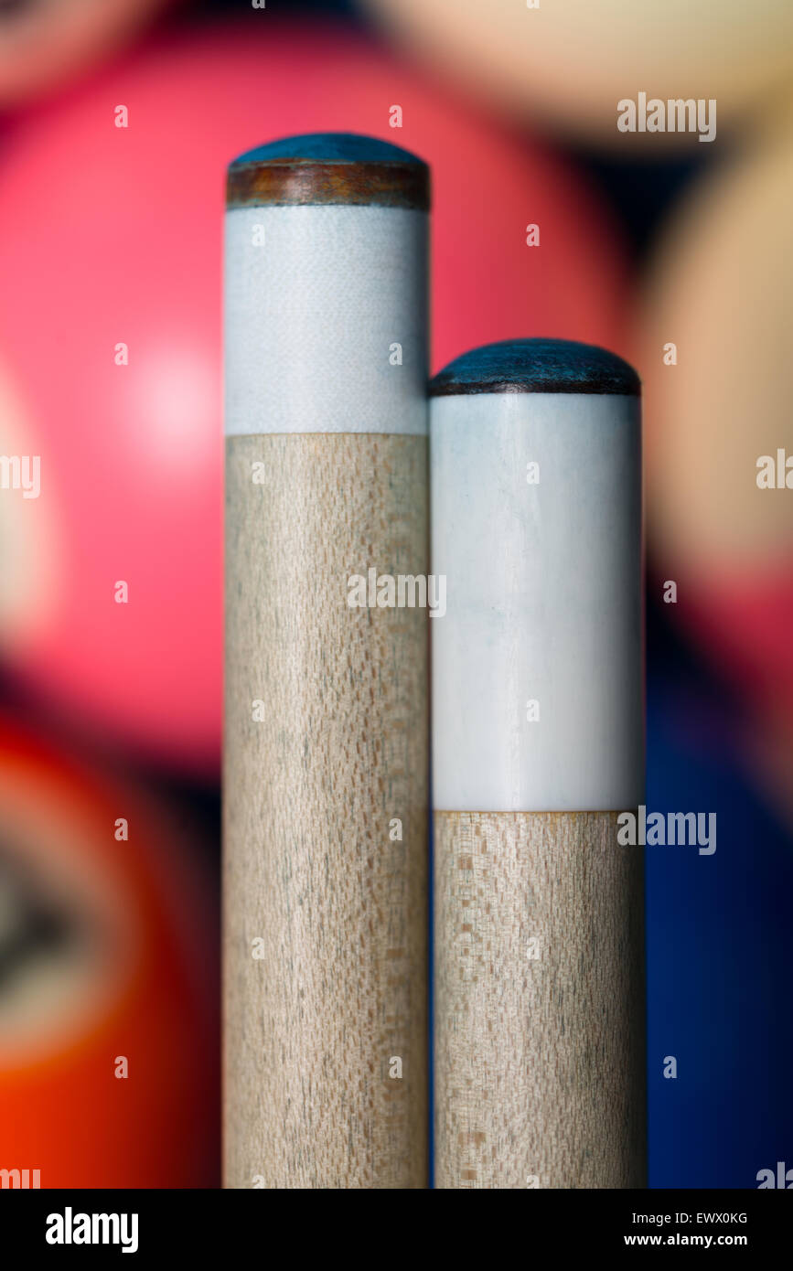Pair Of Pool Cues Stock Photo - Alamy