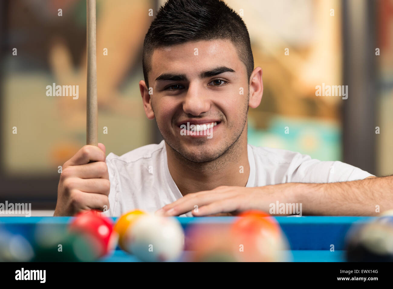 Young Man Concentration On Ball Stock Photo - Alamy