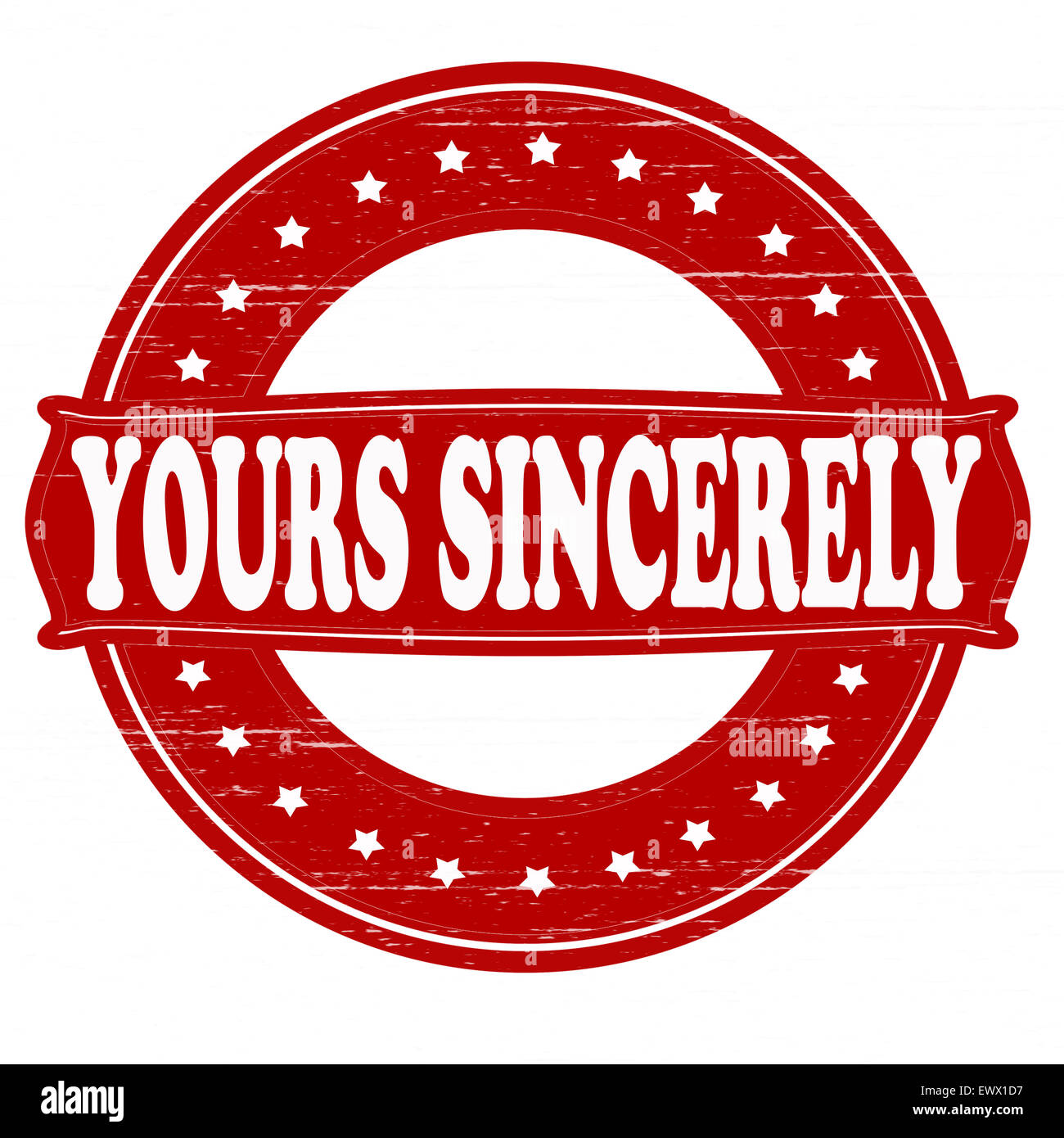 Stamp with text yours sincerely inside, illustration Stock Photo - Alamy