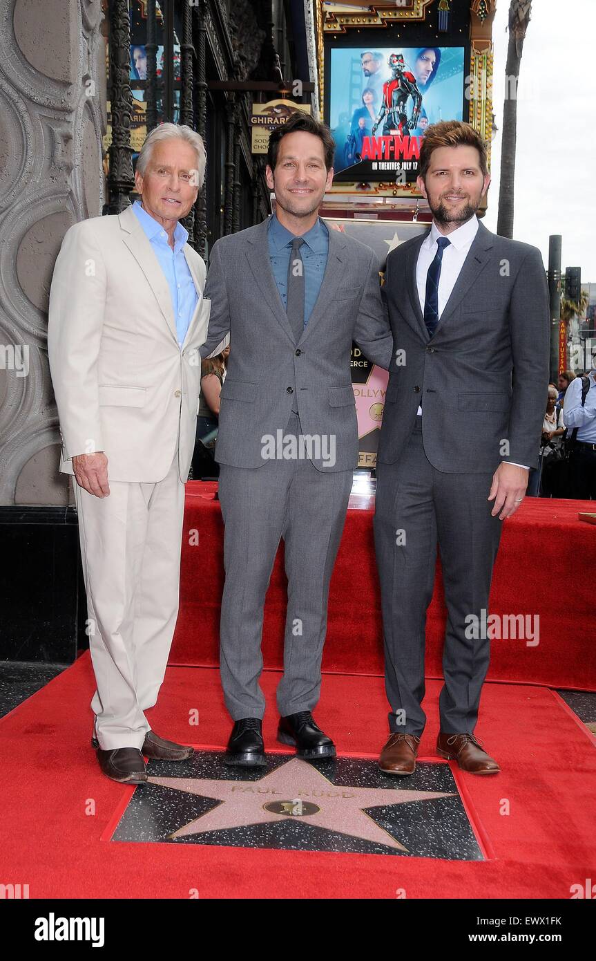 Los Angeles, CA, USA. 1st July, 2015. Michael Douglas, Paul Rudd, Adam ...