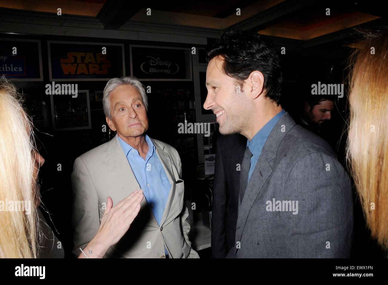 Los Angeles, CA, USA. 1st July, 2015. Michael Douglas, Paul Rudd at the ...
