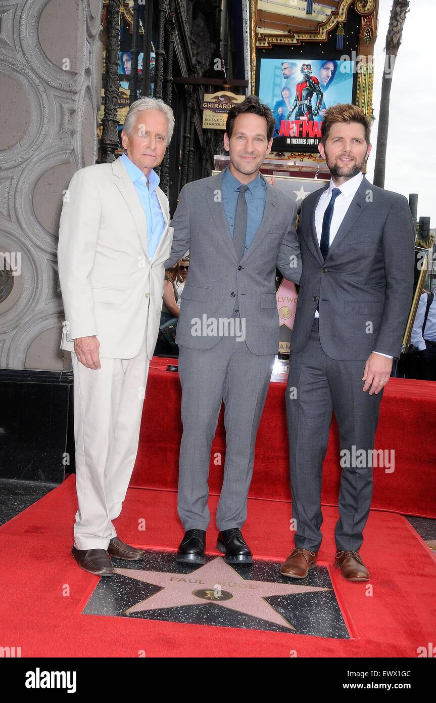 Los Angeles, CA, USA. 1st July, 2015. Michael Douglas, Paul Rudd, Adam ...