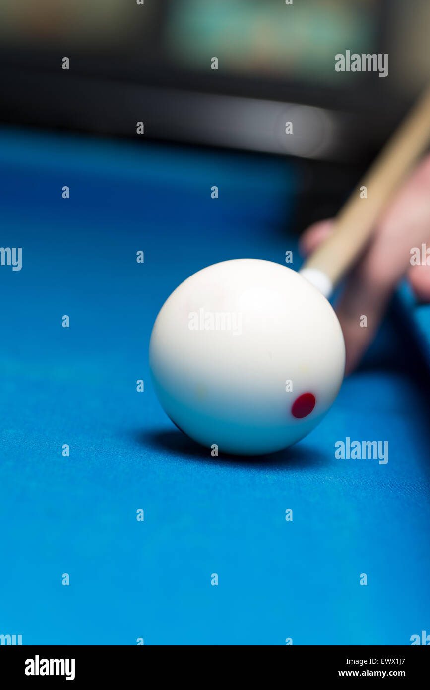 Taking Aim To Shoot The One Ball Stock Photo - Alamy