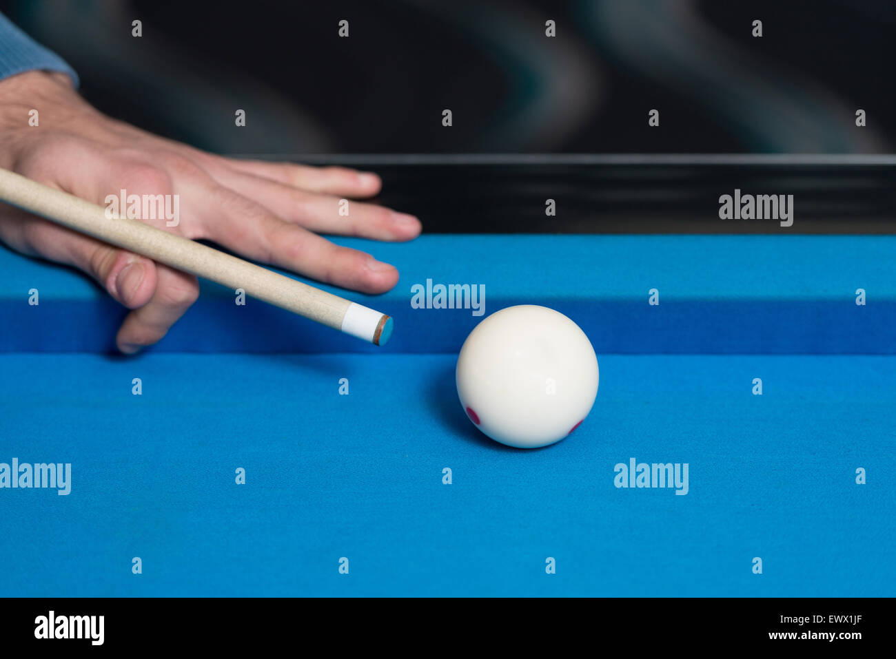 Taking Aim To Shoot The One Ball Stock Photo - Alamy