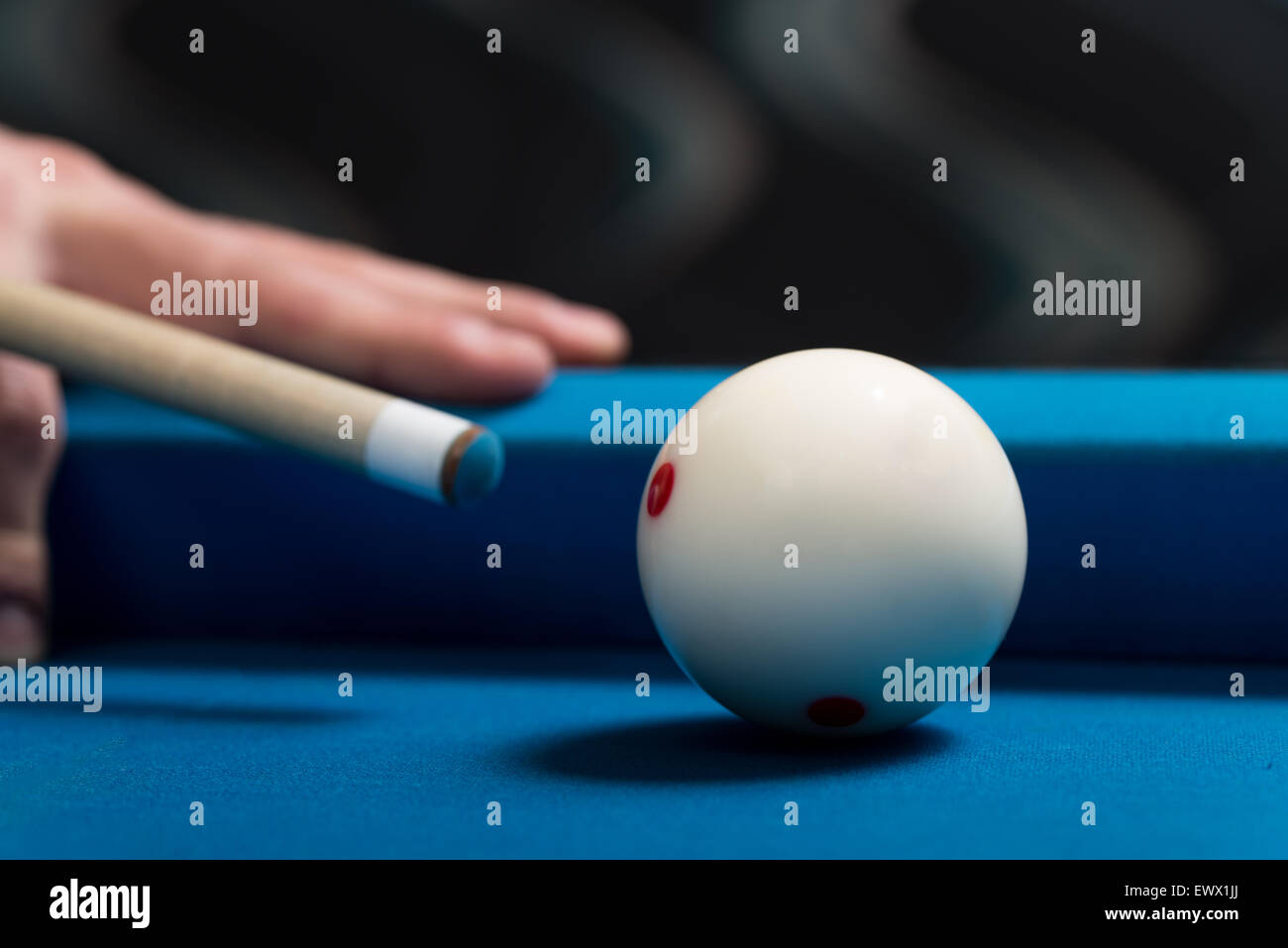 Taking Aim To Shoot The One Ball Stock Photo - Alamy