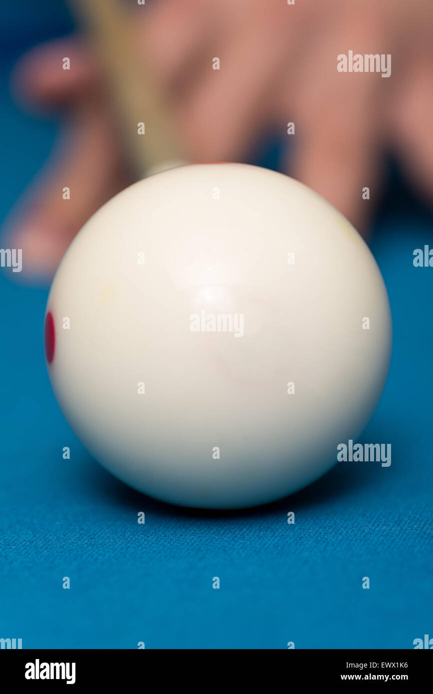 Taking Aim To Shoot The One Ball Stock Photo - Alamy