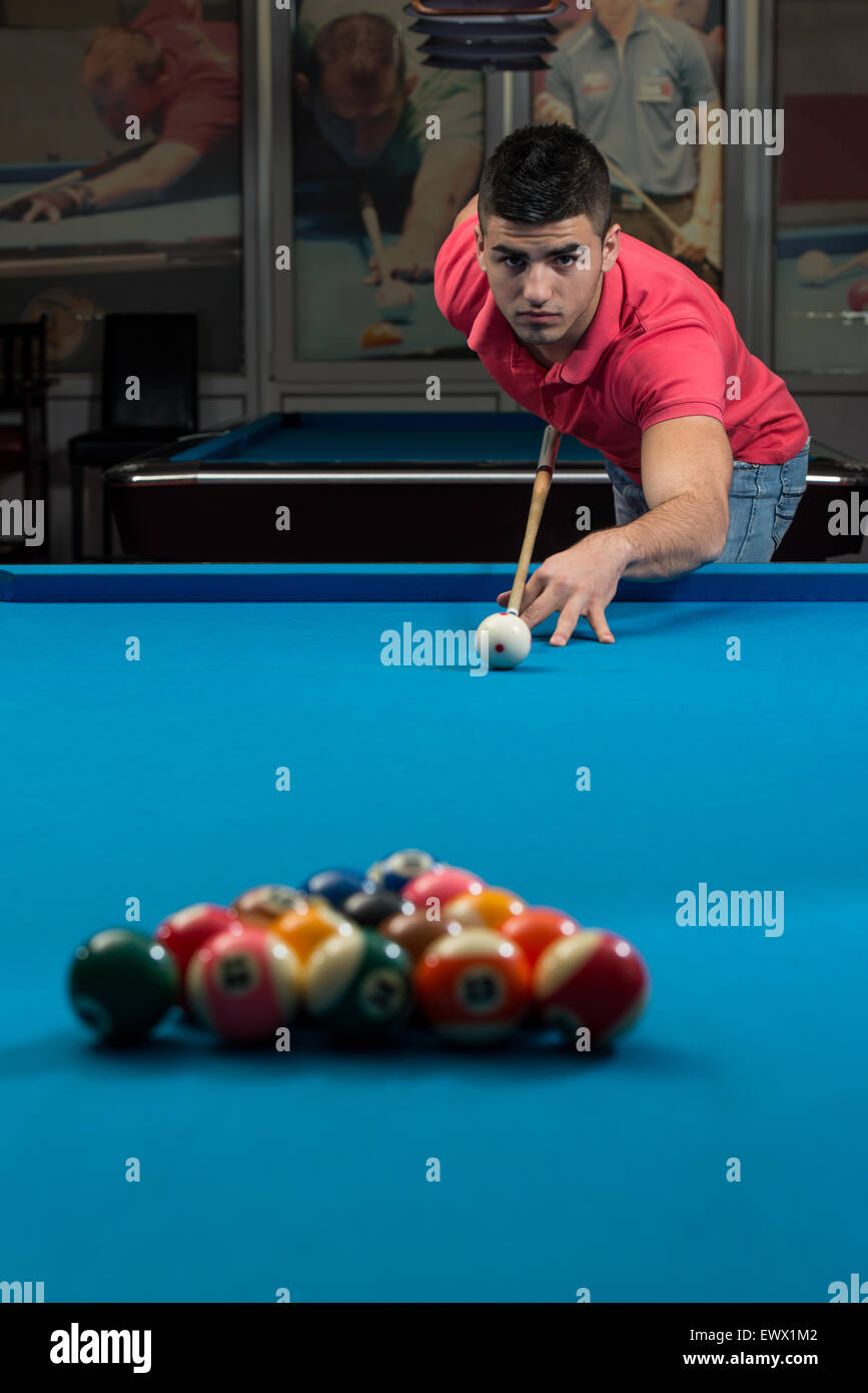 Young Man Concentrates On His Break Stock Photo - Alamy