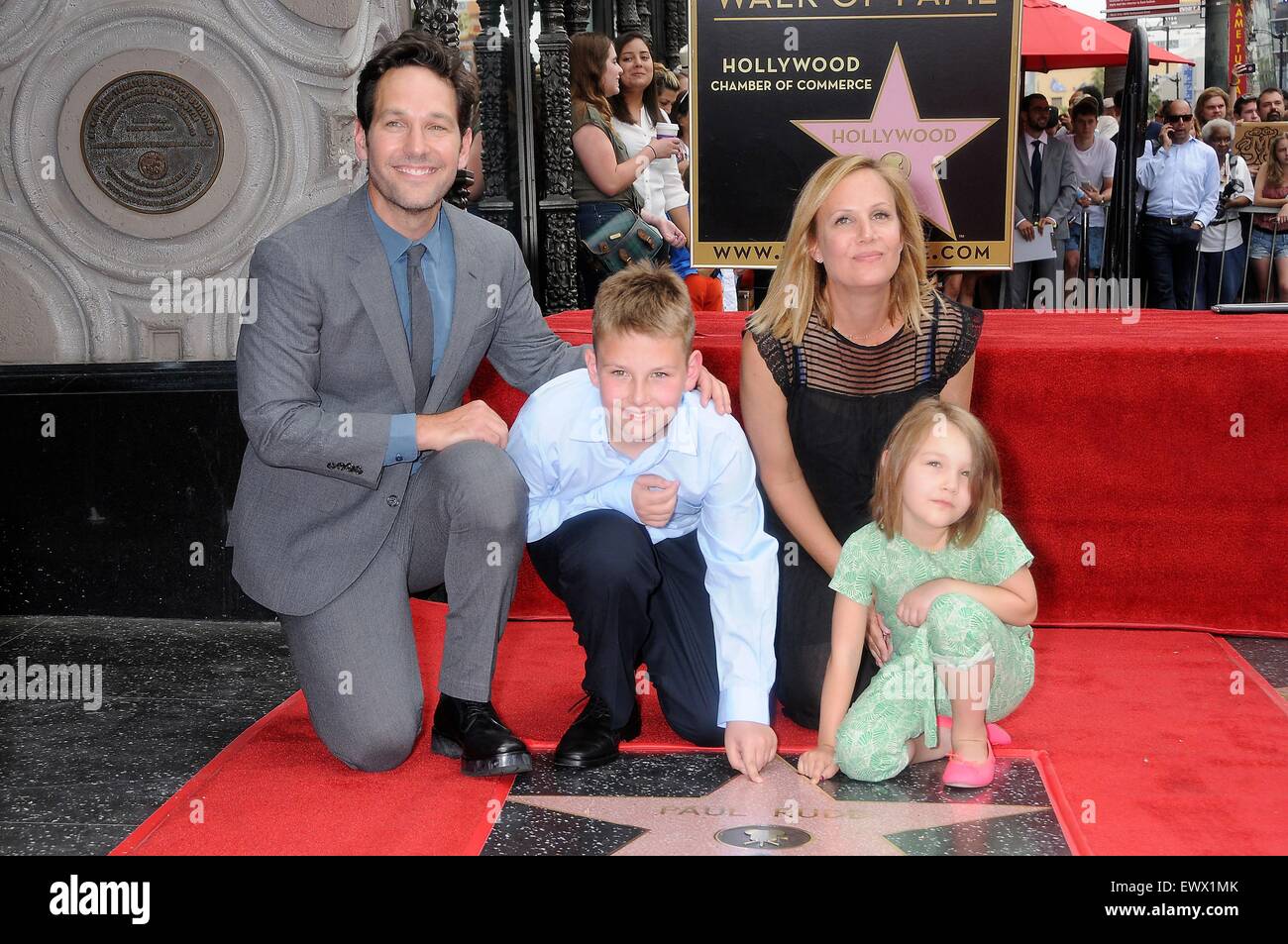 Los Angeles, CA, USA. 1st July, 2015. Paul Rudd, family at the ...