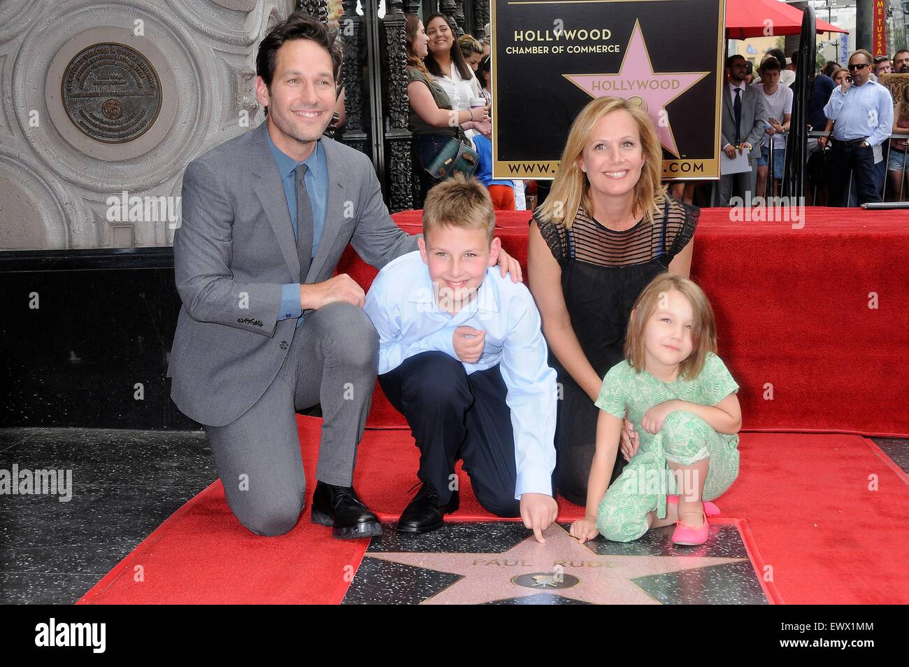 Los Angeles, CA, USA. 1st July, 2015. Paul Rudd, family at the ...