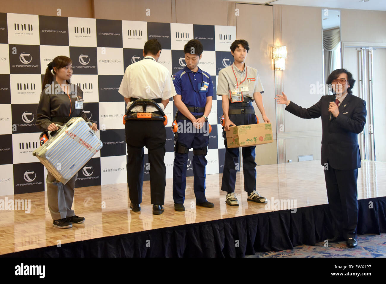 Tokyo, Japan. 2nd July, 2015. CEO Yoshiyuki Sankai of Japans robotic ...