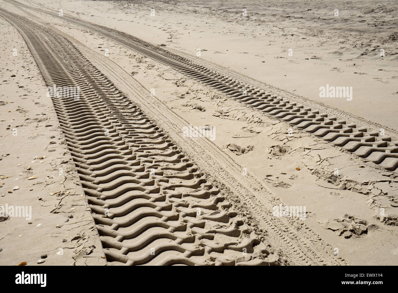 tire tracks on beach Stock Photo - Alamy