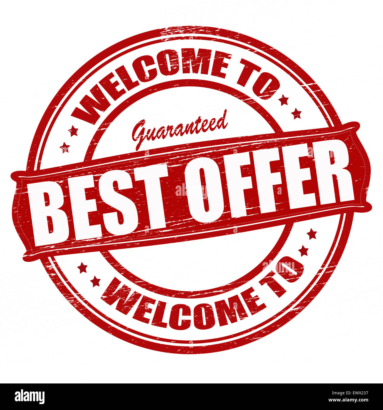 Stamp with text best offer inside, illustration Stock Photo - Alamy
