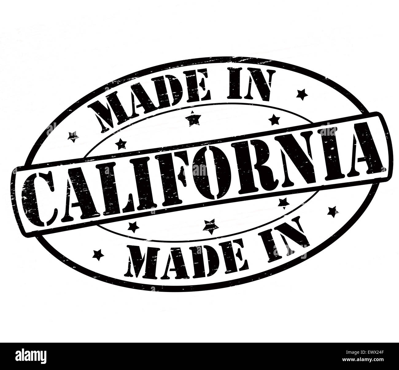 Stamp with text made in California inside, illustration Stock Photo - Alamy