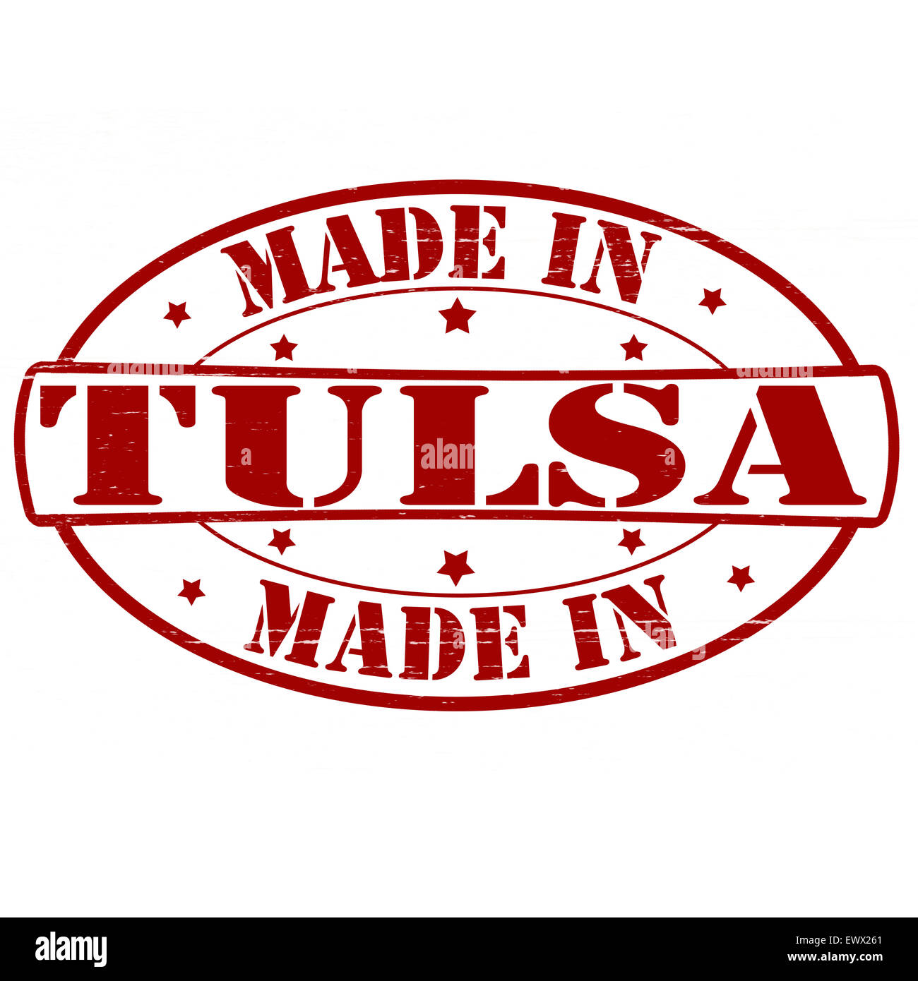 Stamp with text made in Tulsa inside, illustration Stock Photo - Alamy