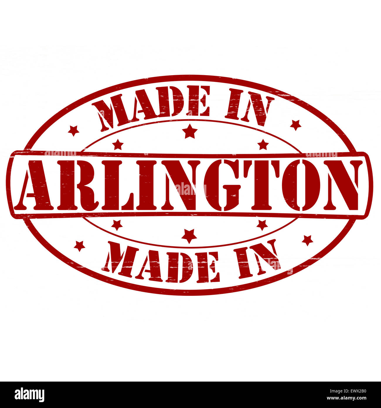 Stamp with text made in Arlington inside, illustration Stock Photo - Alamy