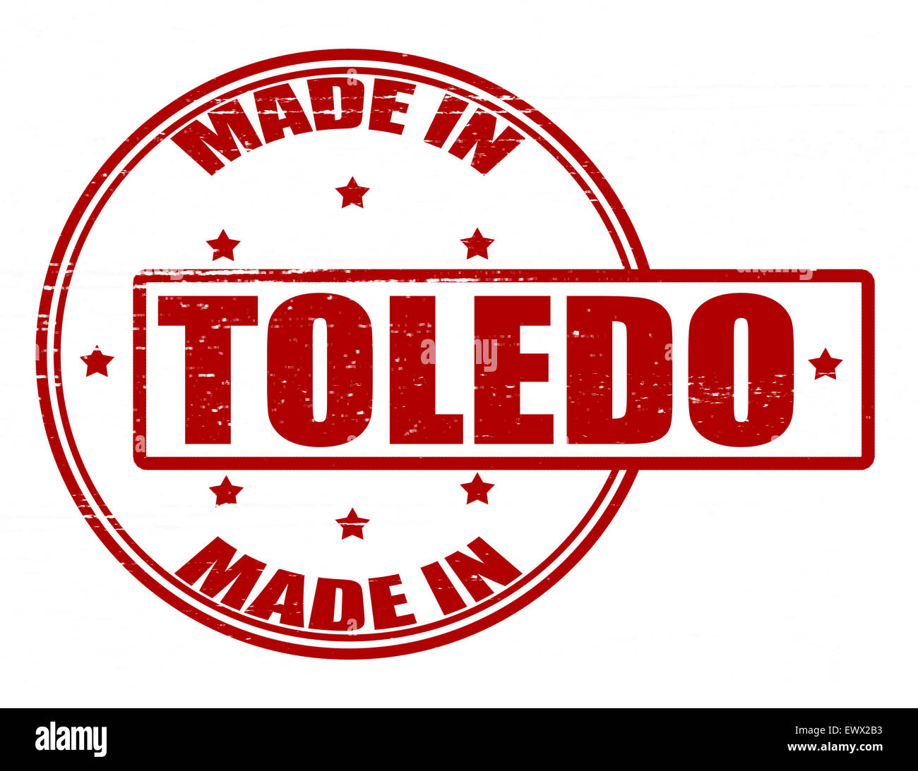 Stamp with text made in Toledo inside, illustration Stock Photo - Alamy