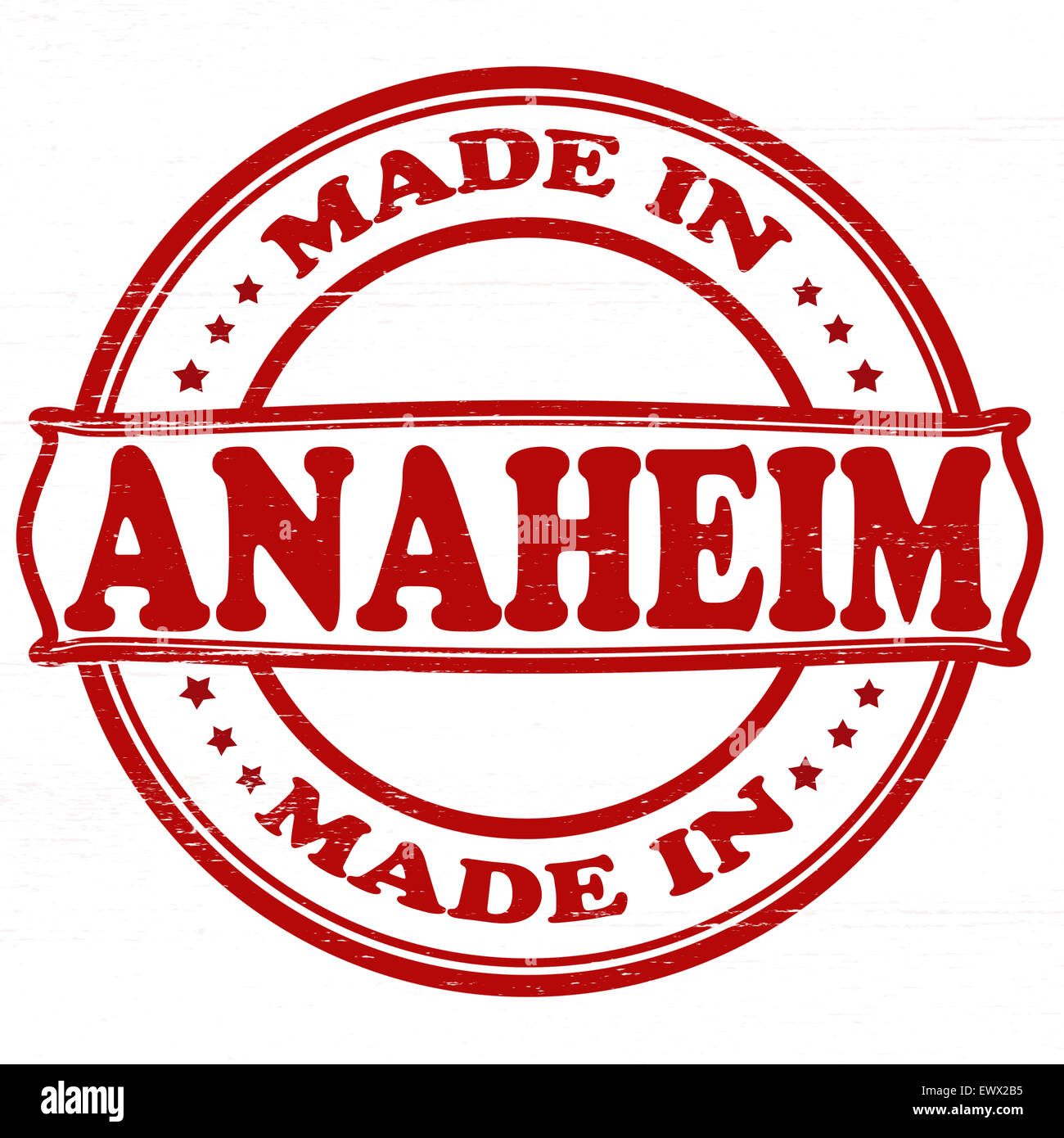 Stamp with text made in Anaheim inside, illustration Stock Photo - Alamy