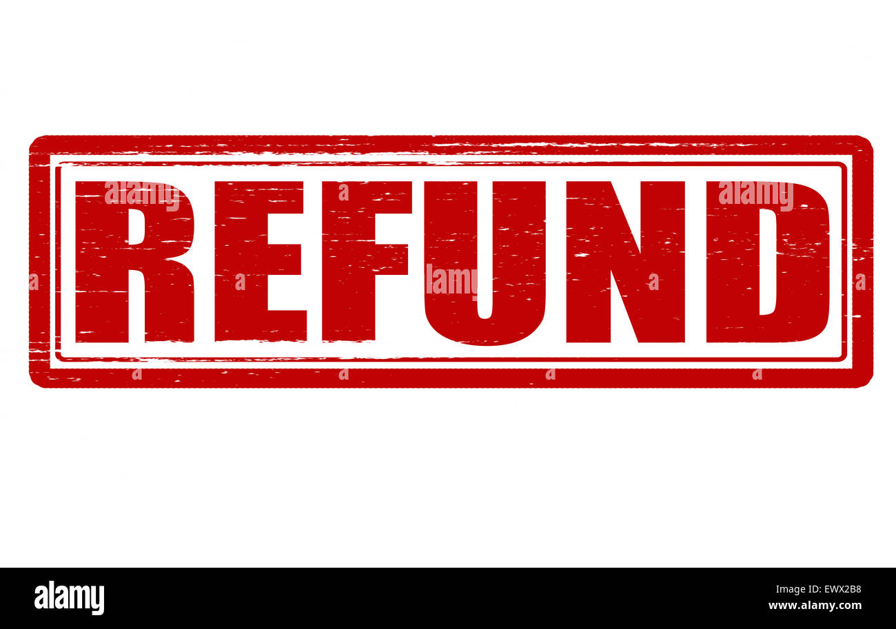 Stamp with word refund inside, illustration Stock Photo - Alamy