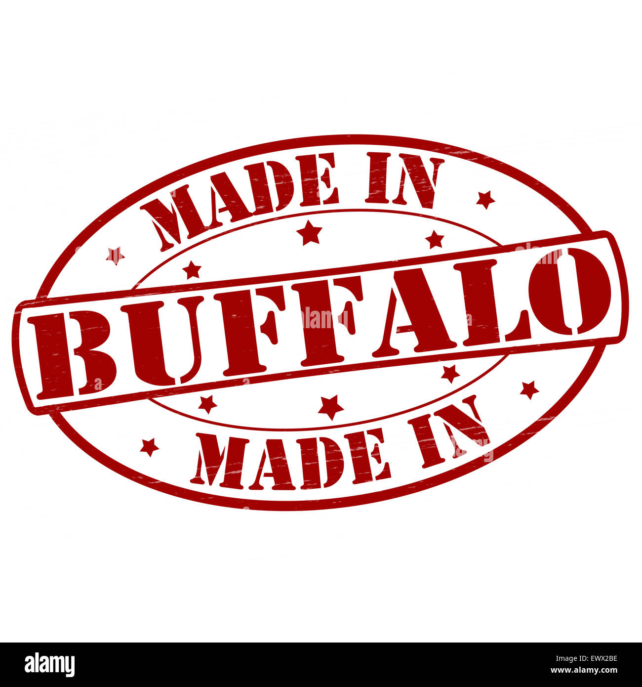 Stamp with text made in Buffalo inside, illustration Stock Photo - Alamy