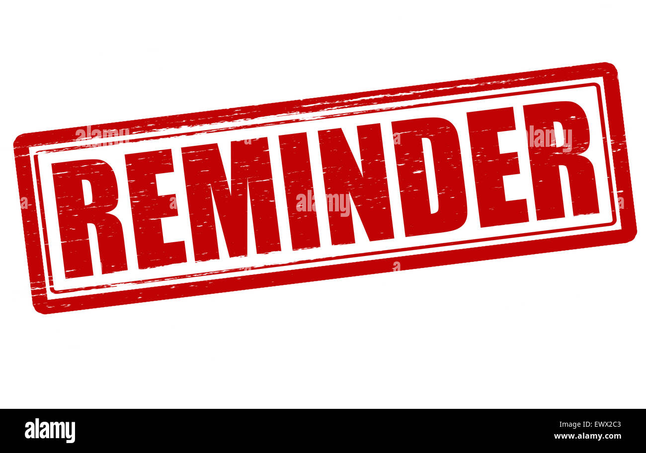 Stamp with word reminder inside, illustration Stock Photo - Alamy