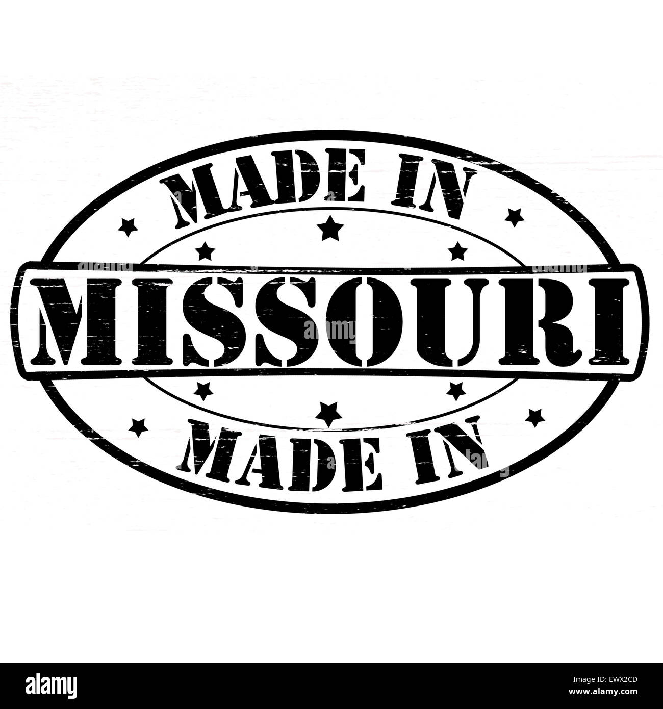 Stamp with text made in Missouri inside, illustration Stock Photo - Alamy