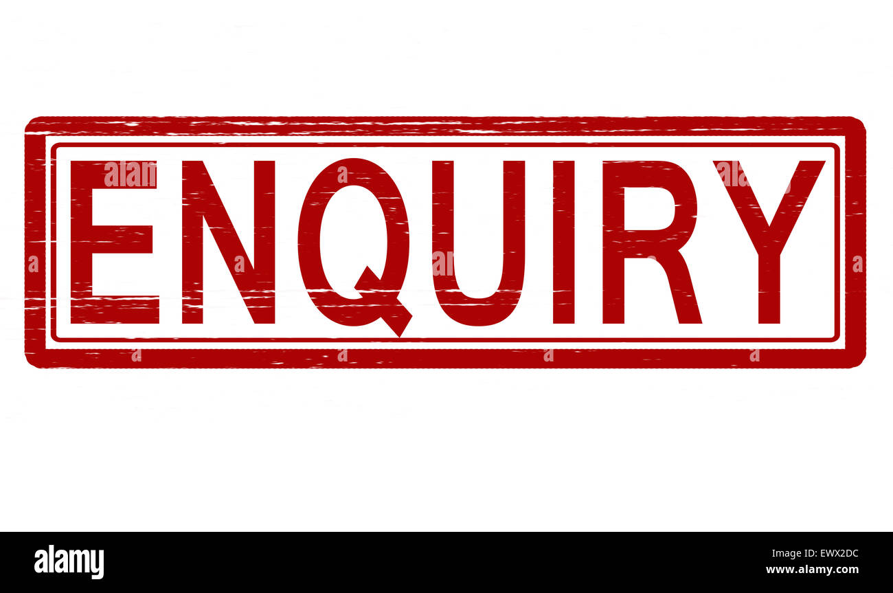 Stamp with word enquiry inside, illustration Stock Photo - Alamy