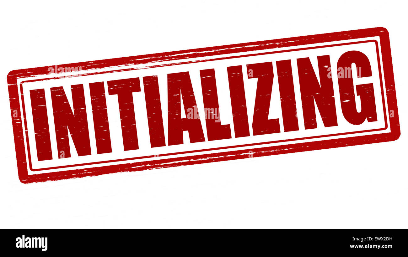 Stamp with word initializing inside Cut Out Stock Images & Pictures - Alamy