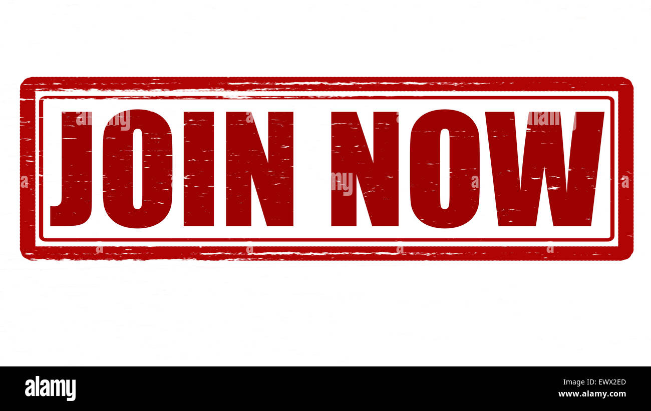 Stamp with text join now inside, illustration Stock Photo - Alamy