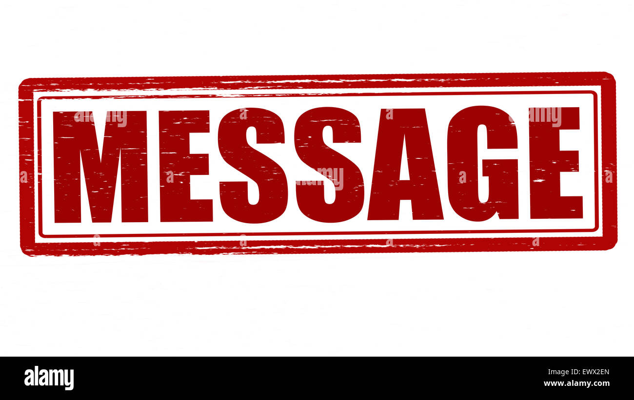 Stamp with word message inside, illustration Stock Photo - Alamy