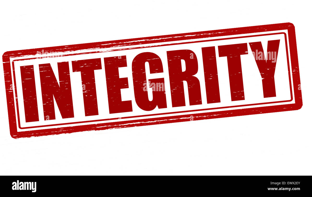 Stamp with word integrity inside, illustration Stock Photo - Alamy
